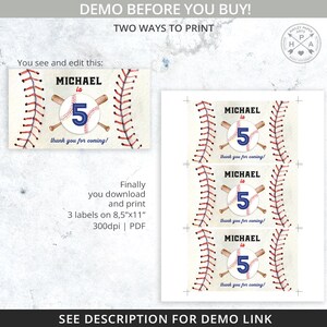 Baseball Gable Gift Box Labels. Handle Favor Takeway Box Stickers ...