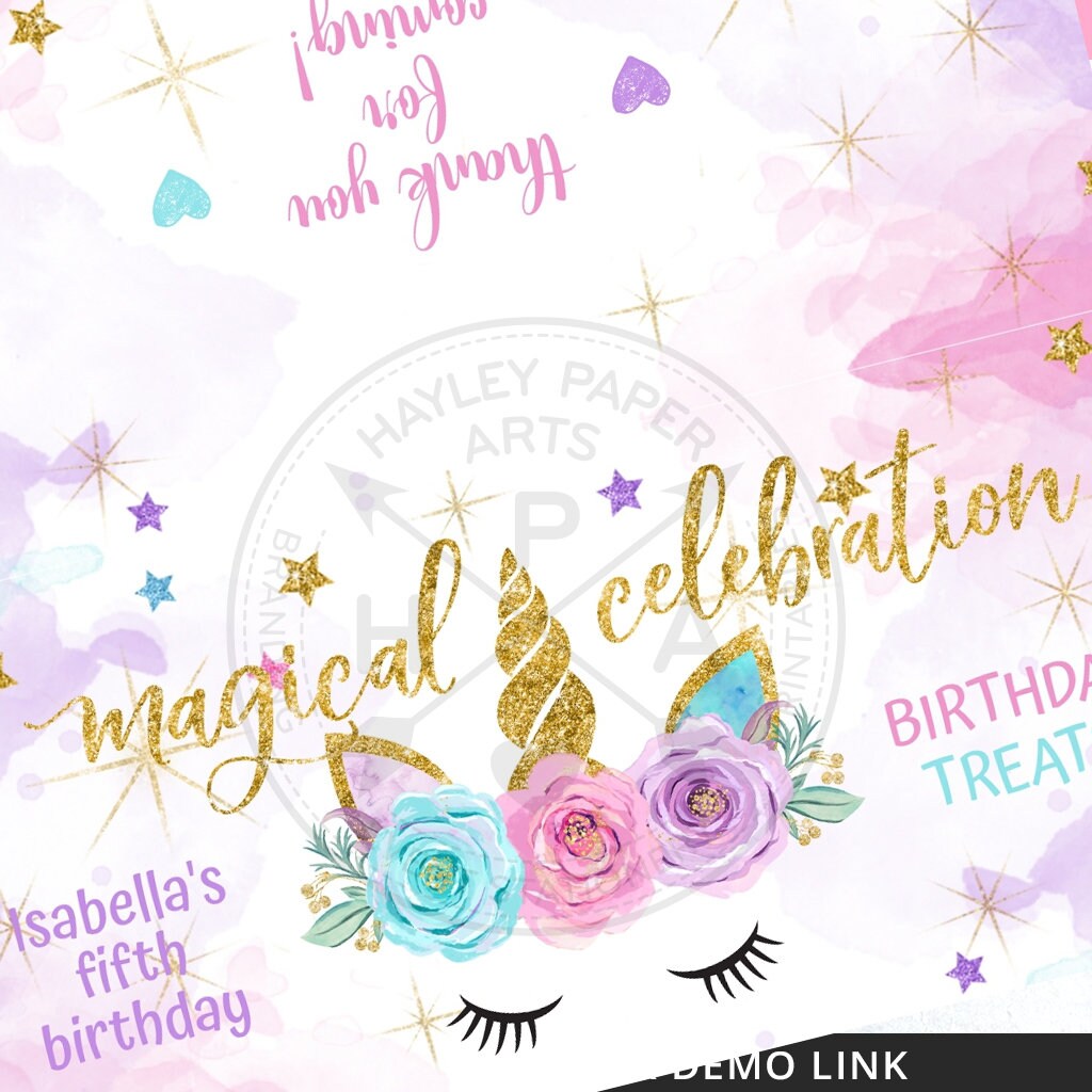 Unicorn Treat Bag Topper Label Magical Celebration Treats | Etsy