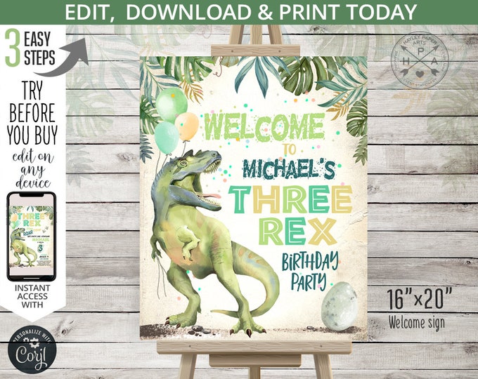 3 REX Birthday Letters, 3 Rex Birthday Centerpiece, 3 REX Birthday ...