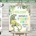 Dinosaur Welcome Sign Three Rex 16x20 Poster 3rd Third Birthday. Dino ...