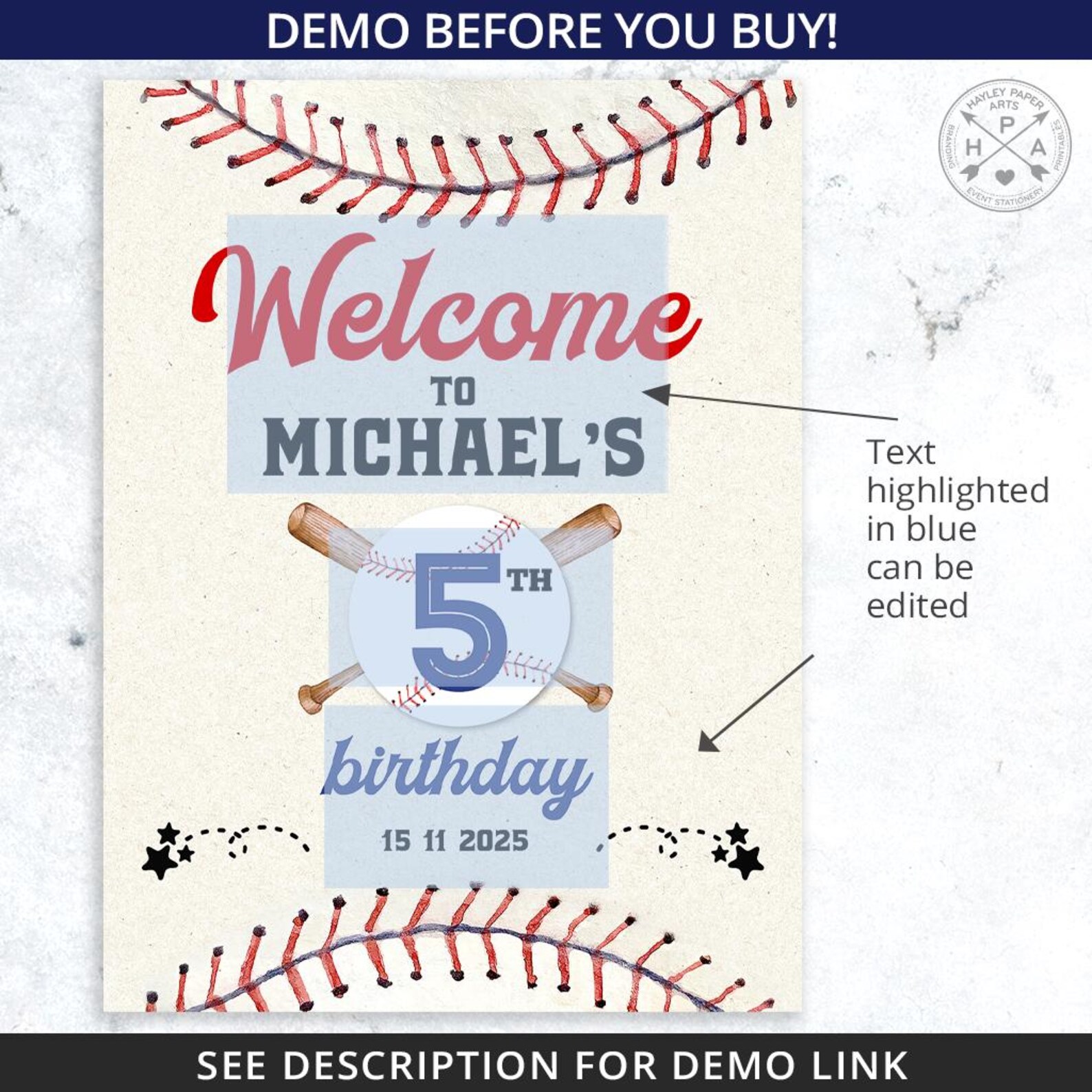 Baseball Welcome Sign 18x24. Baseball Party Entrance Sign Any Age First ...