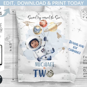 Outer Space Fruit Snacks Bag Second Trip Around the Sun TWO the Moon ...