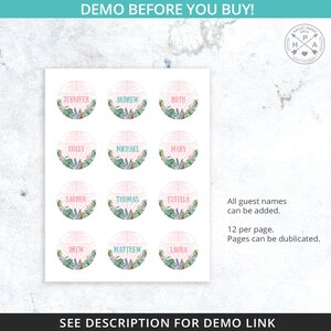 EDITABLE Jungle Gift Box Labels, Guest Name Tags. Handle Favor Takeway ...