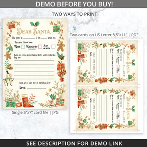 Letter to Santa, Christmas Card Kids Letter. Holiday Activity North ...