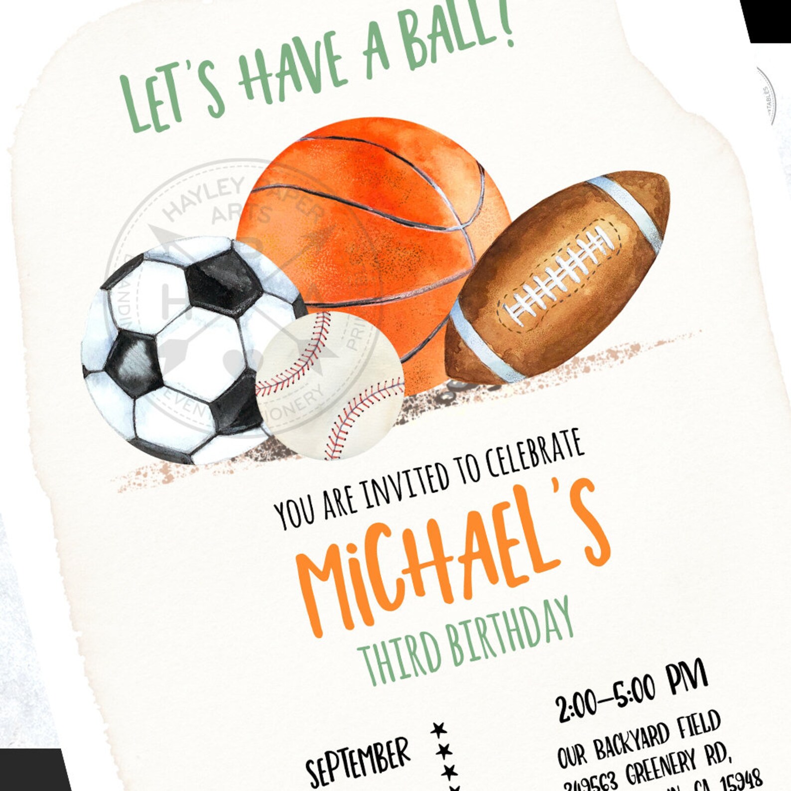 Let's Have a Ball Sports Birthday Invitation Balls All - Etsy