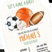 Let's Have a Ball Sports Birthday Invitation Balls All Stars Boy Party ...