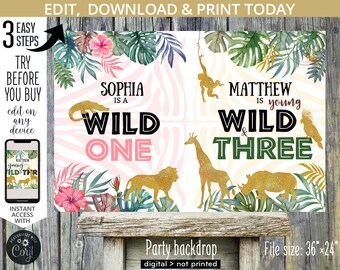 Joint Birthday Party Backdrop - Etsy