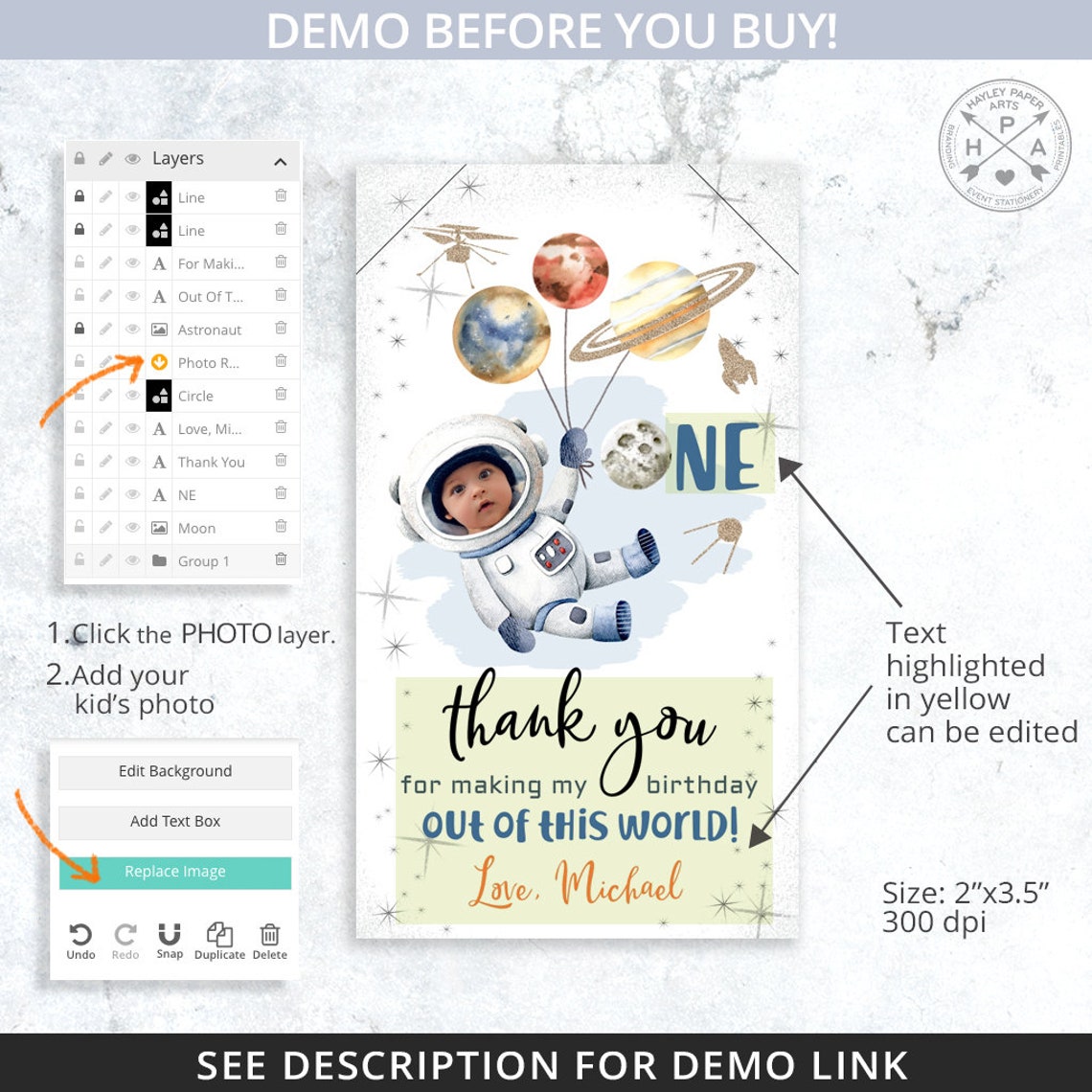 Outer Space Favor Tags Galaxy Boy Astronaut Tag Planets Around - Etsy