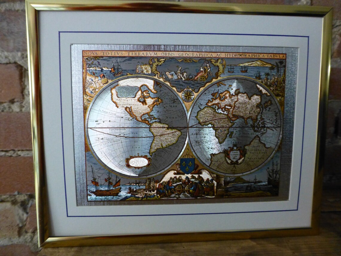 Metal Etched Art Map latin - Etsy Canada