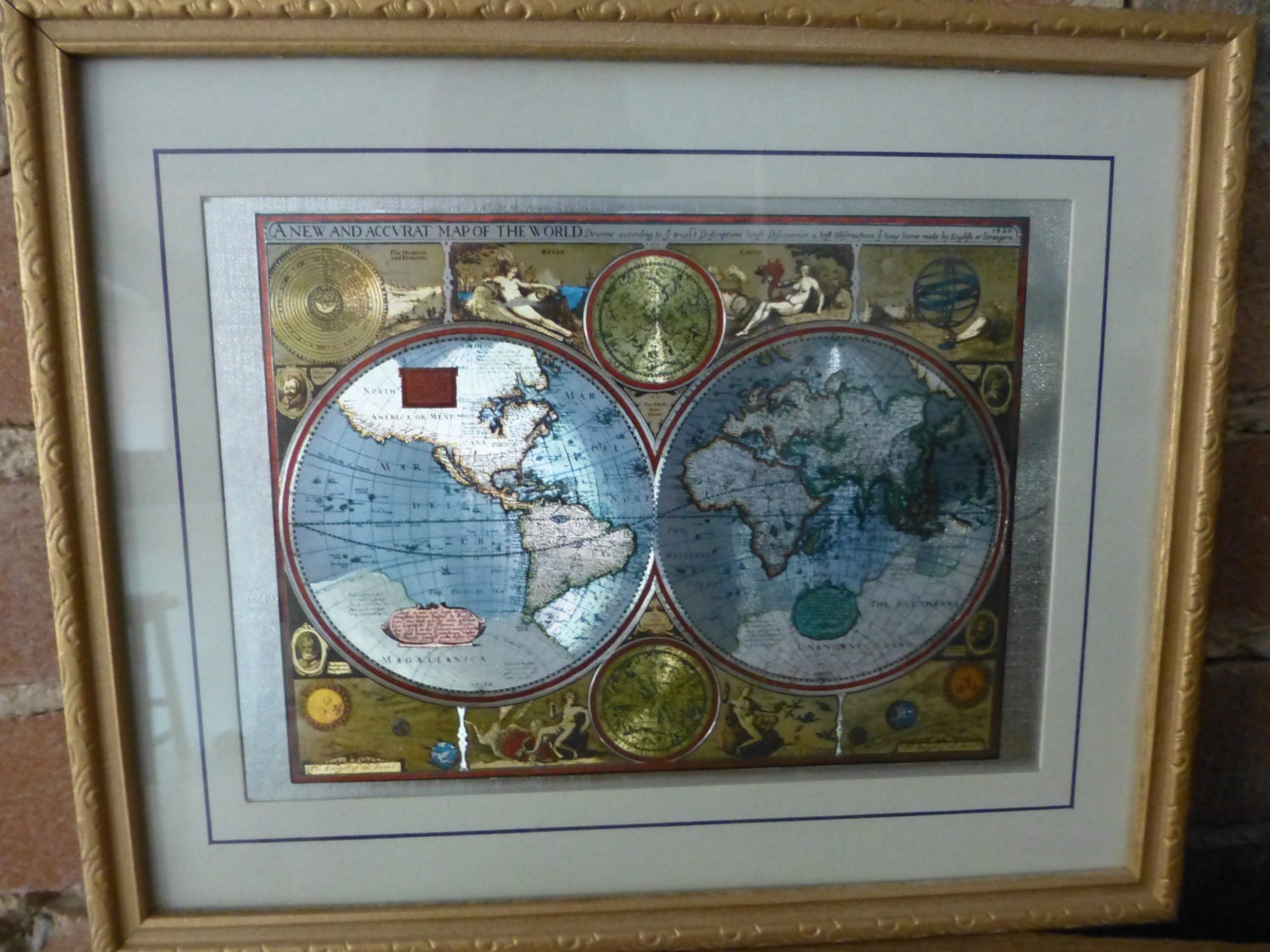 Metal Etched Art Map english - Etsy