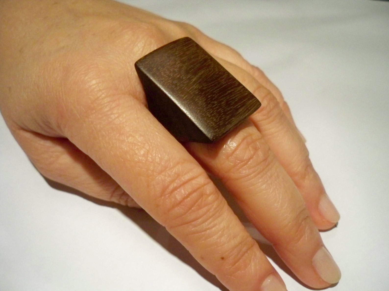 Wooden Ring Teak Wood Made to Order Statement Ring Gift - Etsy