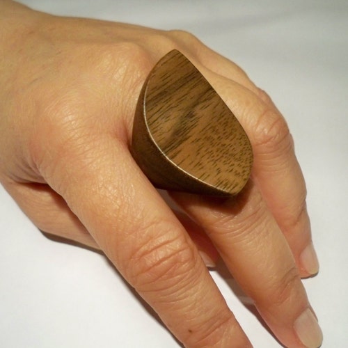 Wooden Ring Bog Oak Wood Made to Order Statement Ring for - Etsy