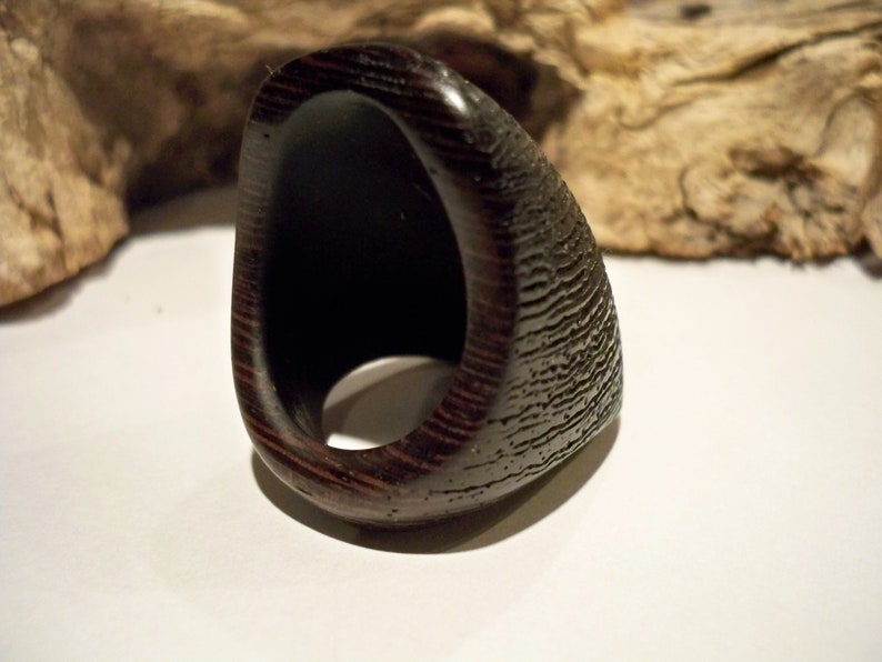 Wooden Ring Wenge Wood Made to Order Big Ring Statement - Etsy