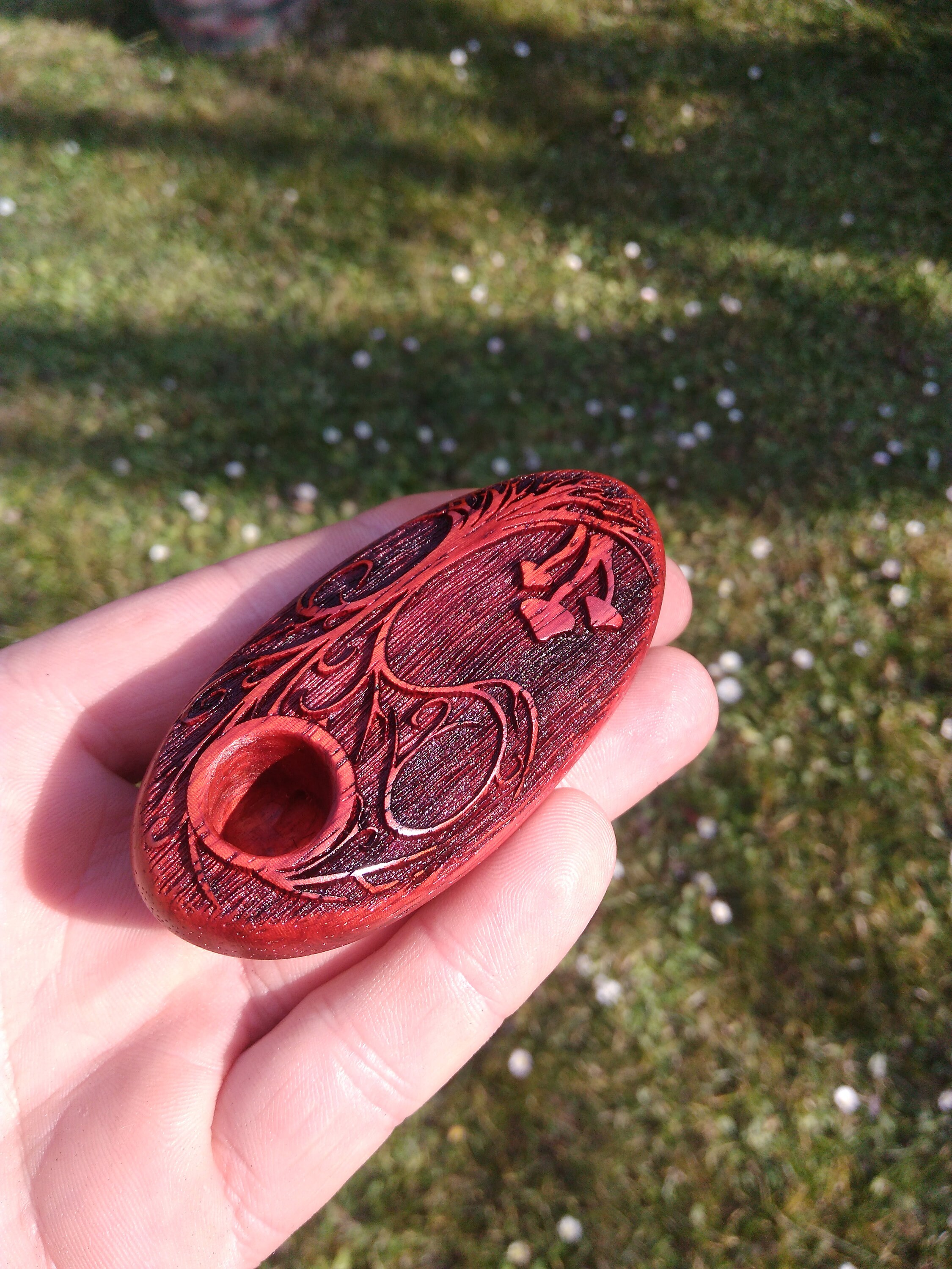 MINI Wood Pipe Padouk Wood Made to Order Pocket Pipe Tree | Etsy