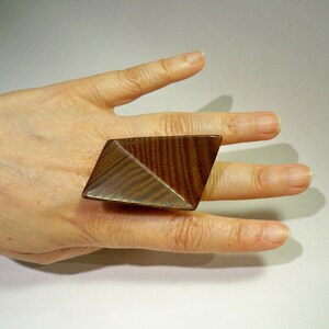 Wooden Ring, Walnut/ash Wood, Made to Order, Statement Ring, for Women ...