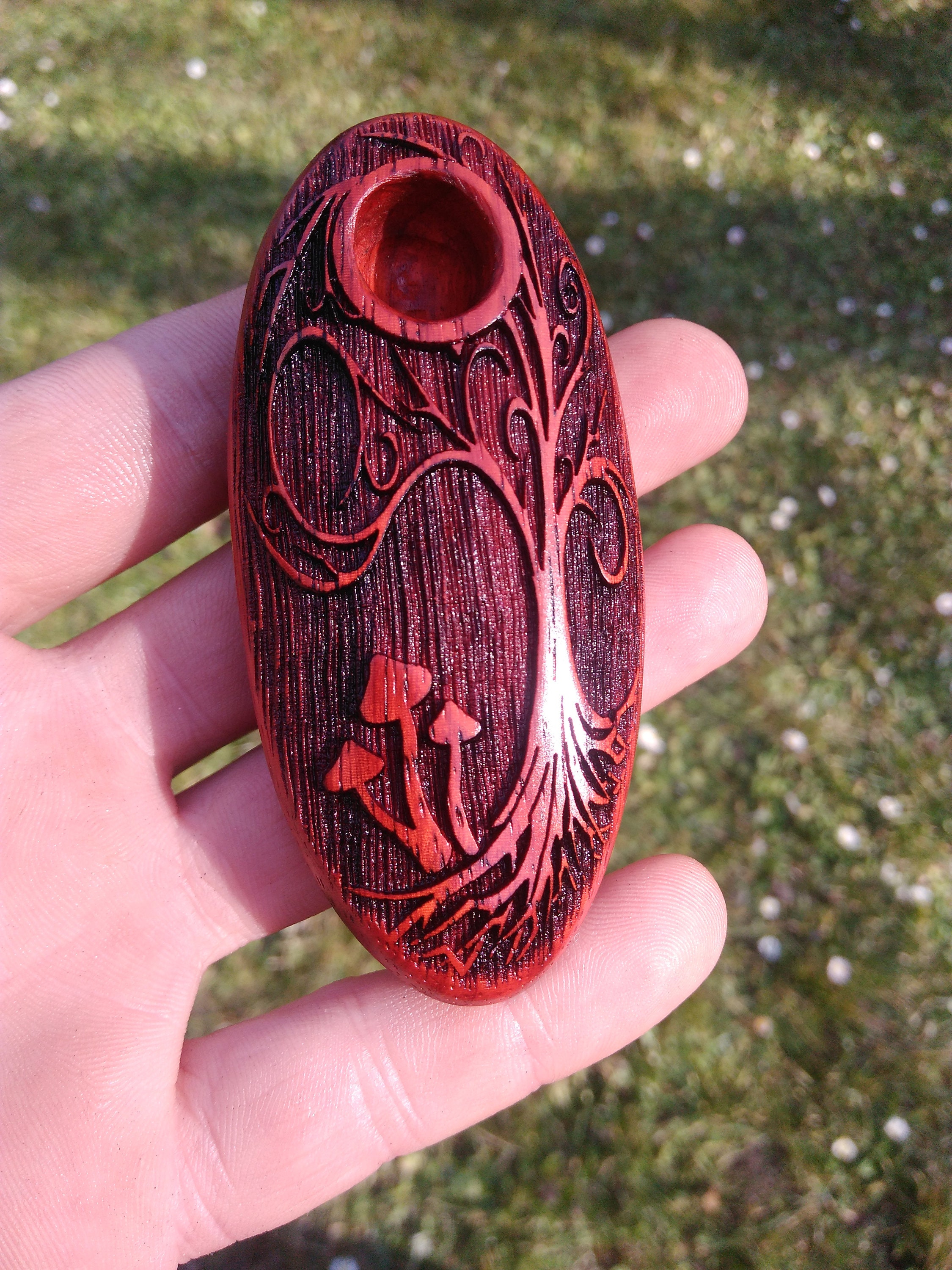 MINI Wood Pipe Padouk Wood Made to Order Pocket Pipe Tree | Etsy