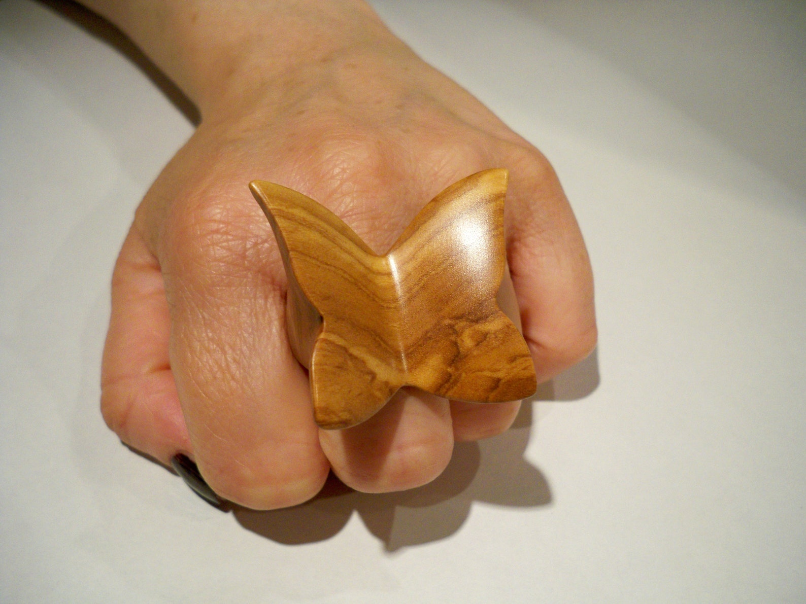 Wooden Ring Olive Wood Animal Ring Butterfly Ring Unique | Etsy