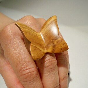 Wooden Ring, Olive Wood, Animal Ring, Butterfly Ring, Unique Rings, for ...