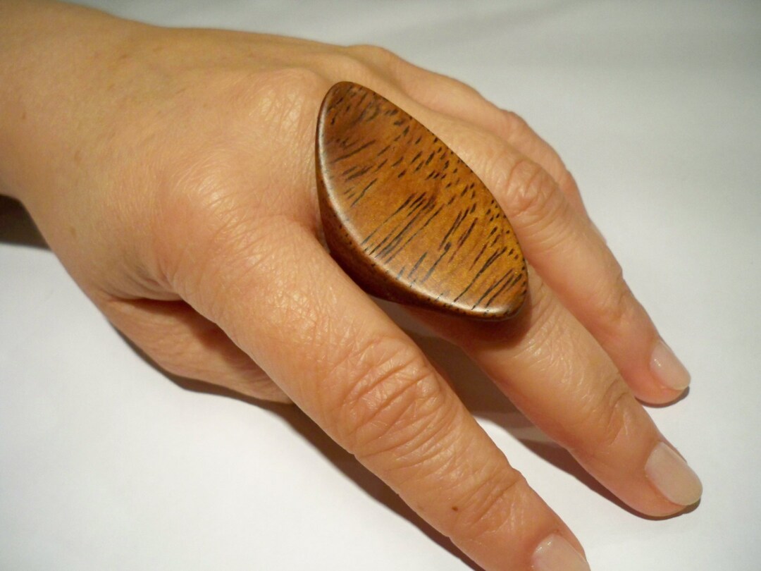 Wooden Ring, Exotic Merbau Wood, Made to Order, Big Ring, Statement ...