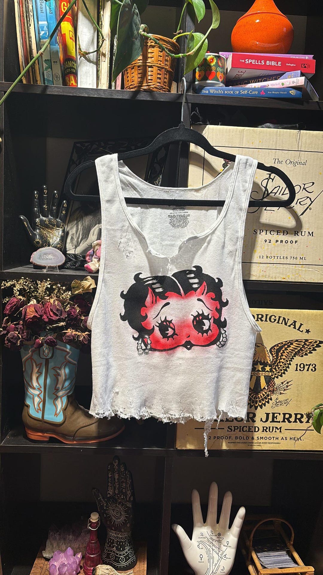 Betty Boop Distressed Cropped Wife Pleaser Tank Top - Etsy