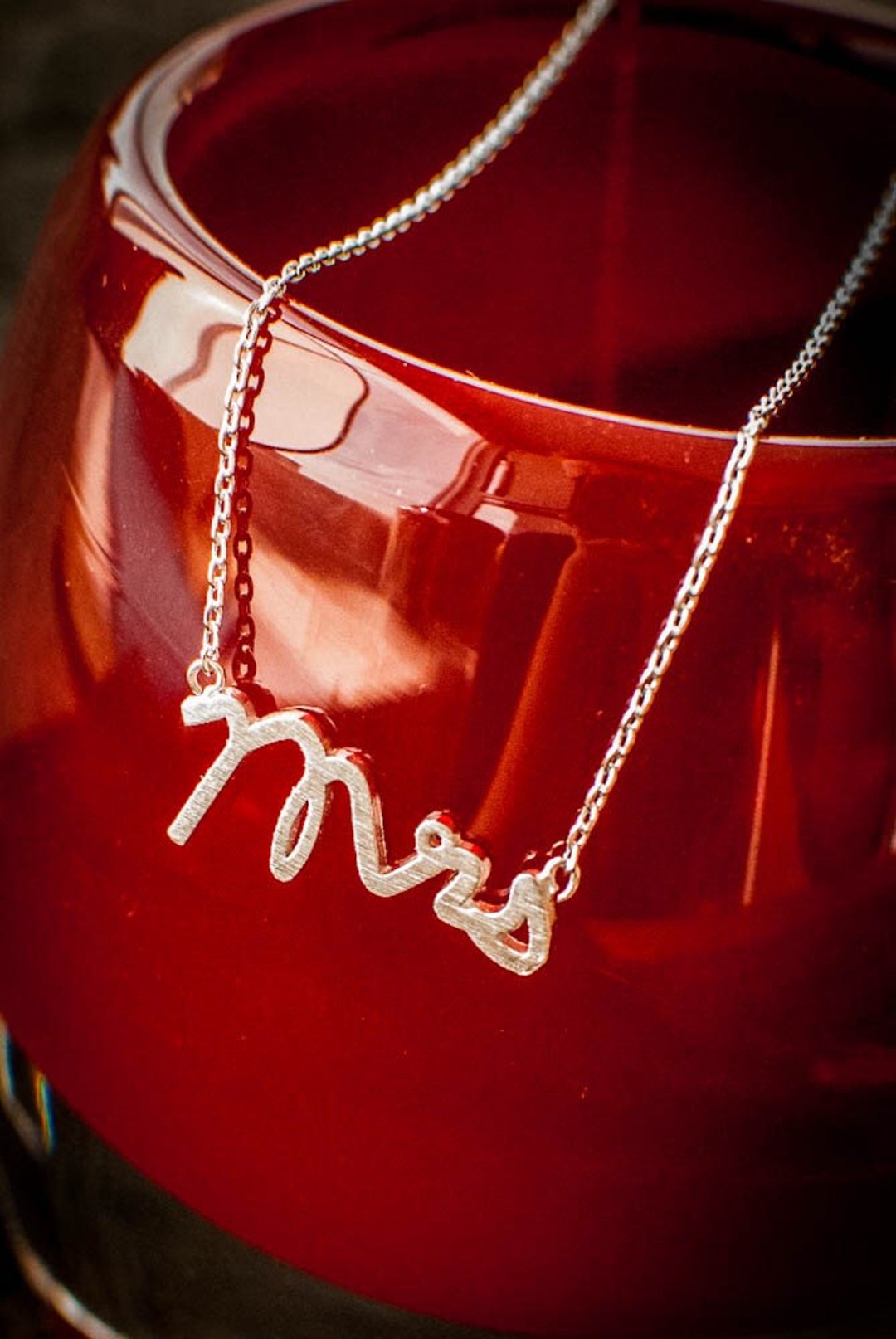 Mrs Necklace, Wife Gift, Fiancee, Wedding Gift, Love, Dainty Mrs ...