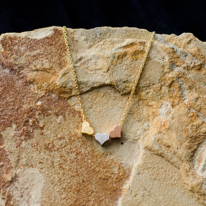 Triple Heart Pendant - Etsy