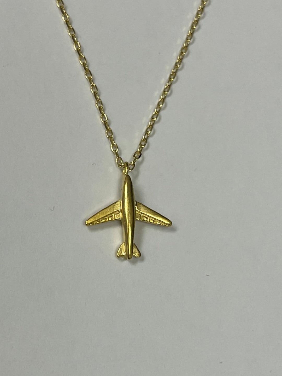 Gold Airplane Pendant Necklace, Flying Journey Traveling Gift for ...