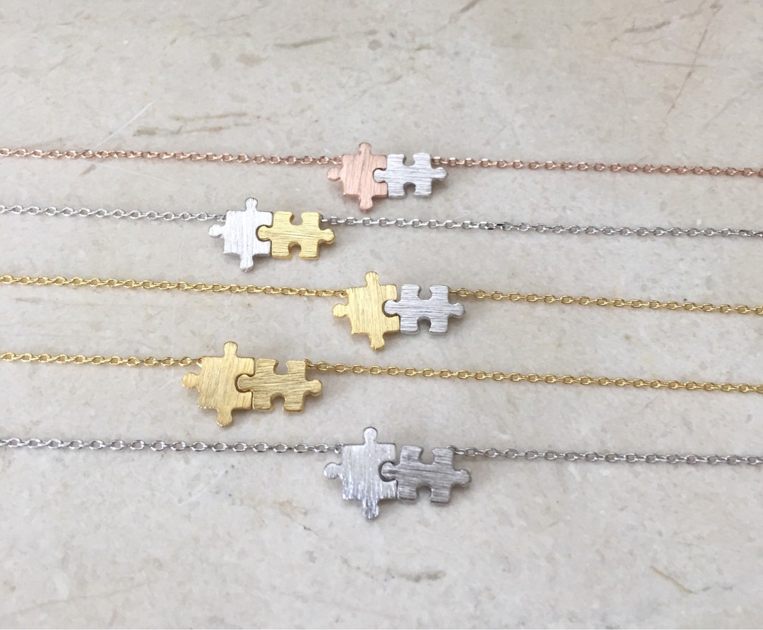 Collier avec pièces de puzzle - Bijoux pour meilleur ami - Argent ...