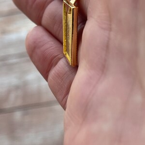 Fluted Sun Medallion Rectangle Pendant Chain Necklace, 18K Gold Plated, Rectangular Pendant ...