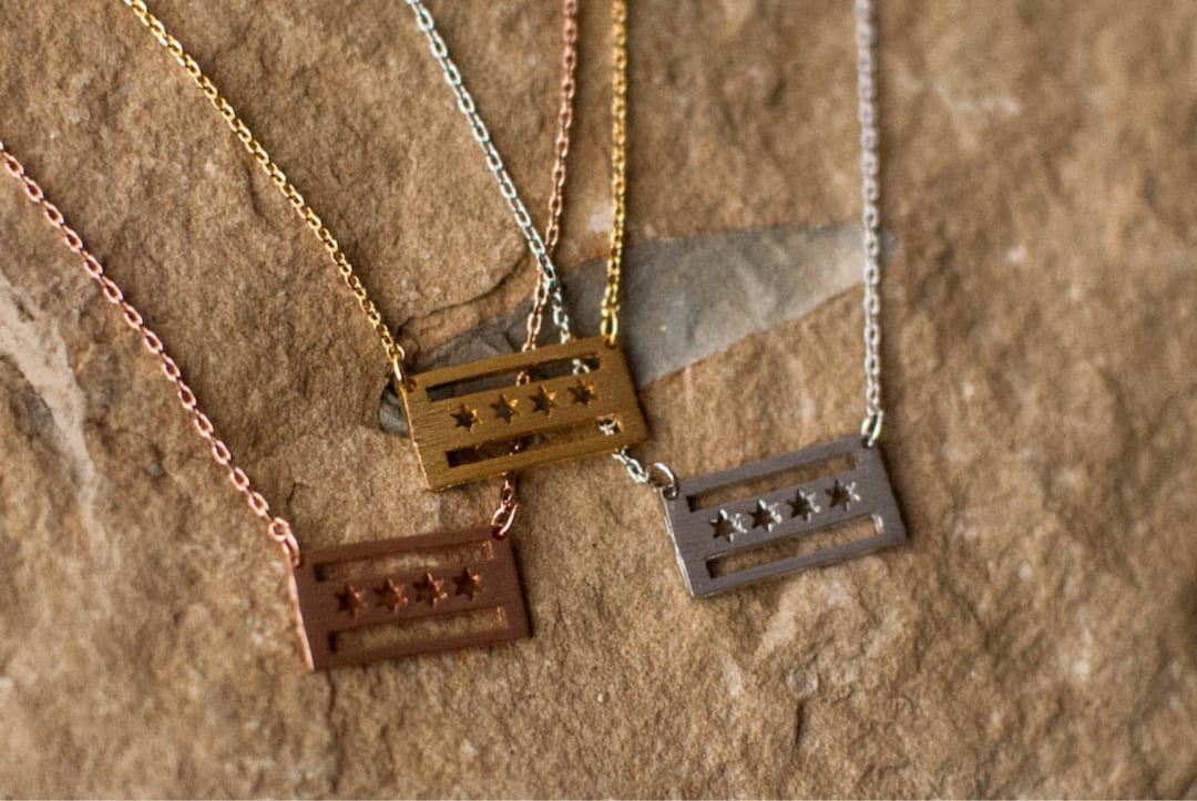Chicago Flag Jewelry, Chicago Flag Necklace, Chicago Necklace, City of ...
