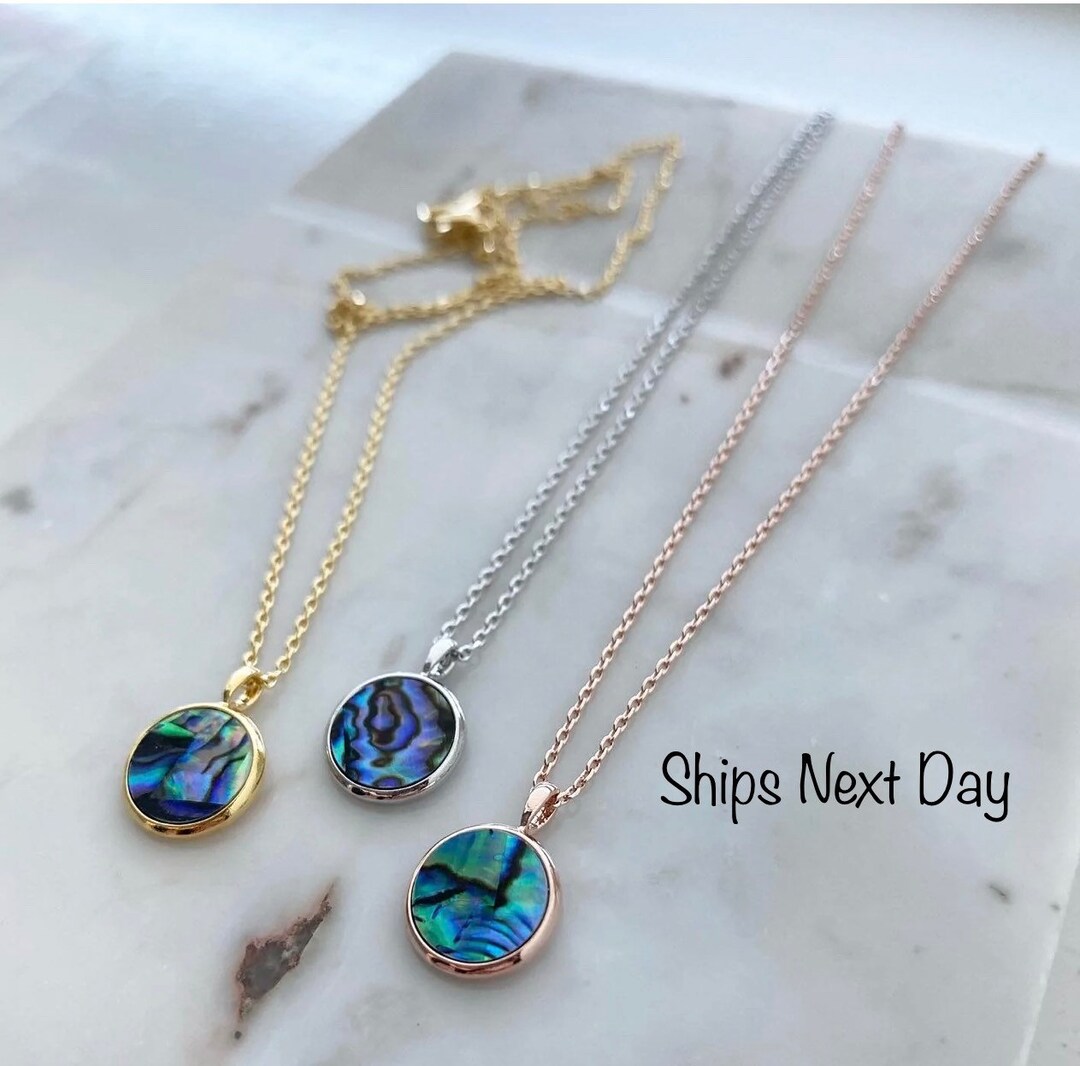 Abalone Necklace Abalone Disc Necklace Shell Necklace - Etsy