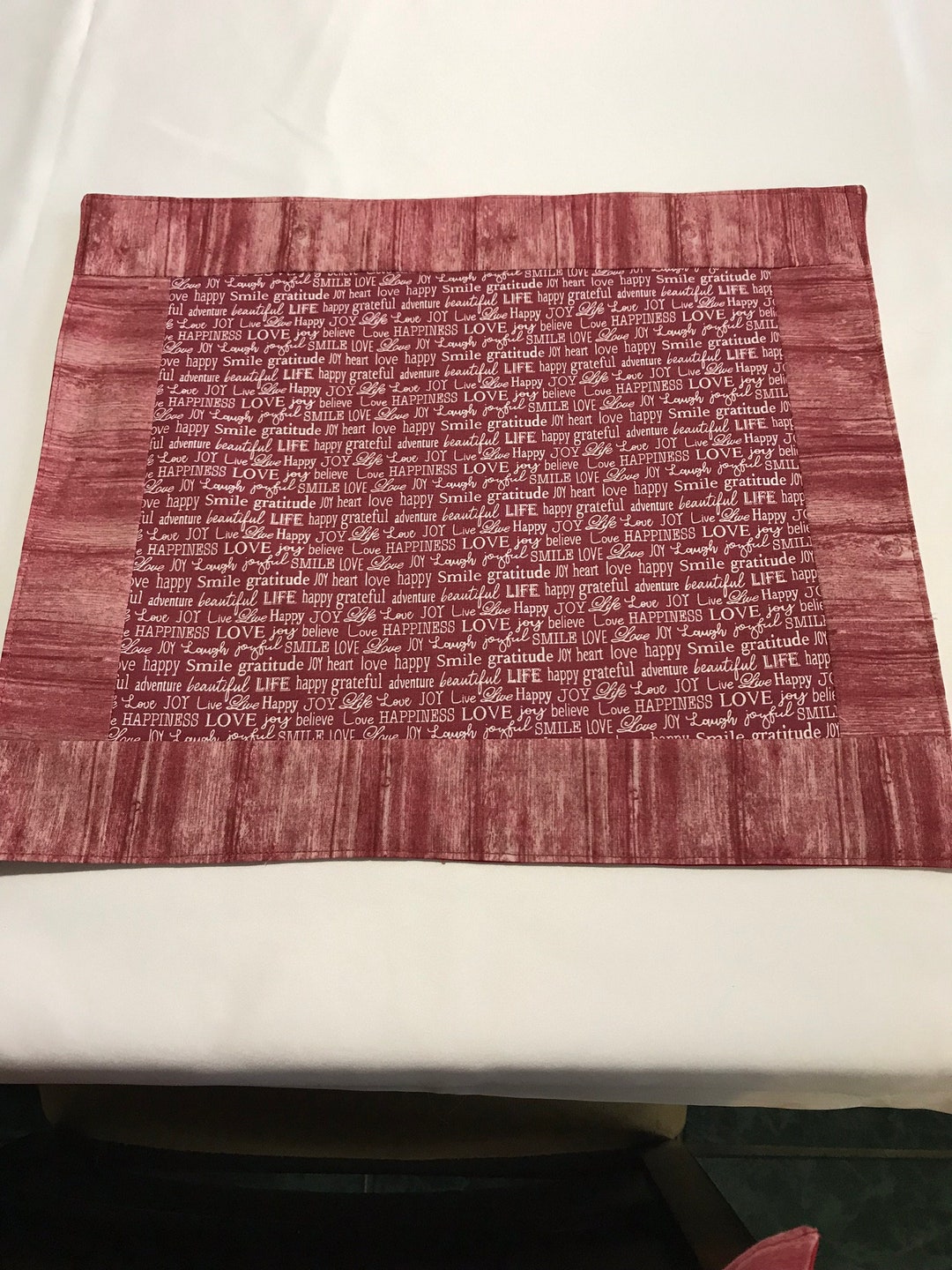 Red Placemats, Red Place Mat, Placemats Red, Set of 6 Placemats, Words ...