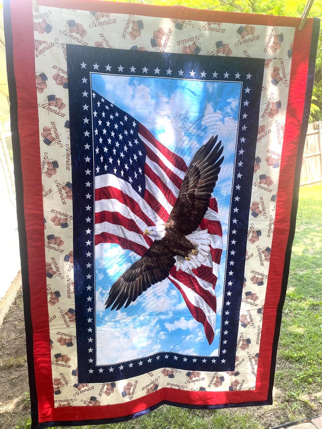 Patriotic Quilt, Patriotic Throw, Lap Quilt, Sofa Throw, Gift for ...