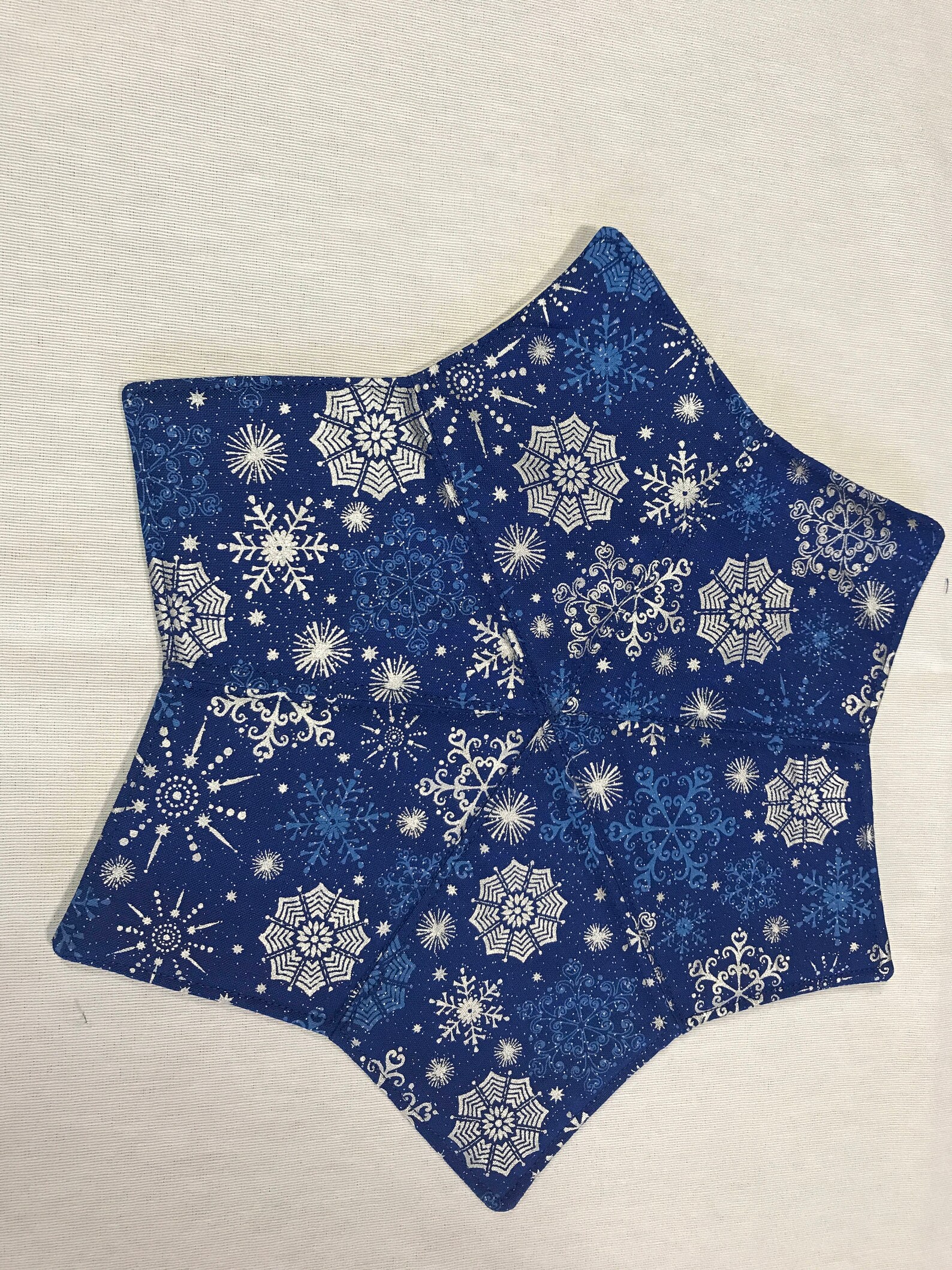 Blue Mug Rugs Silver Snowflakes Winter Mug Rugs Blue Drink - Etsy