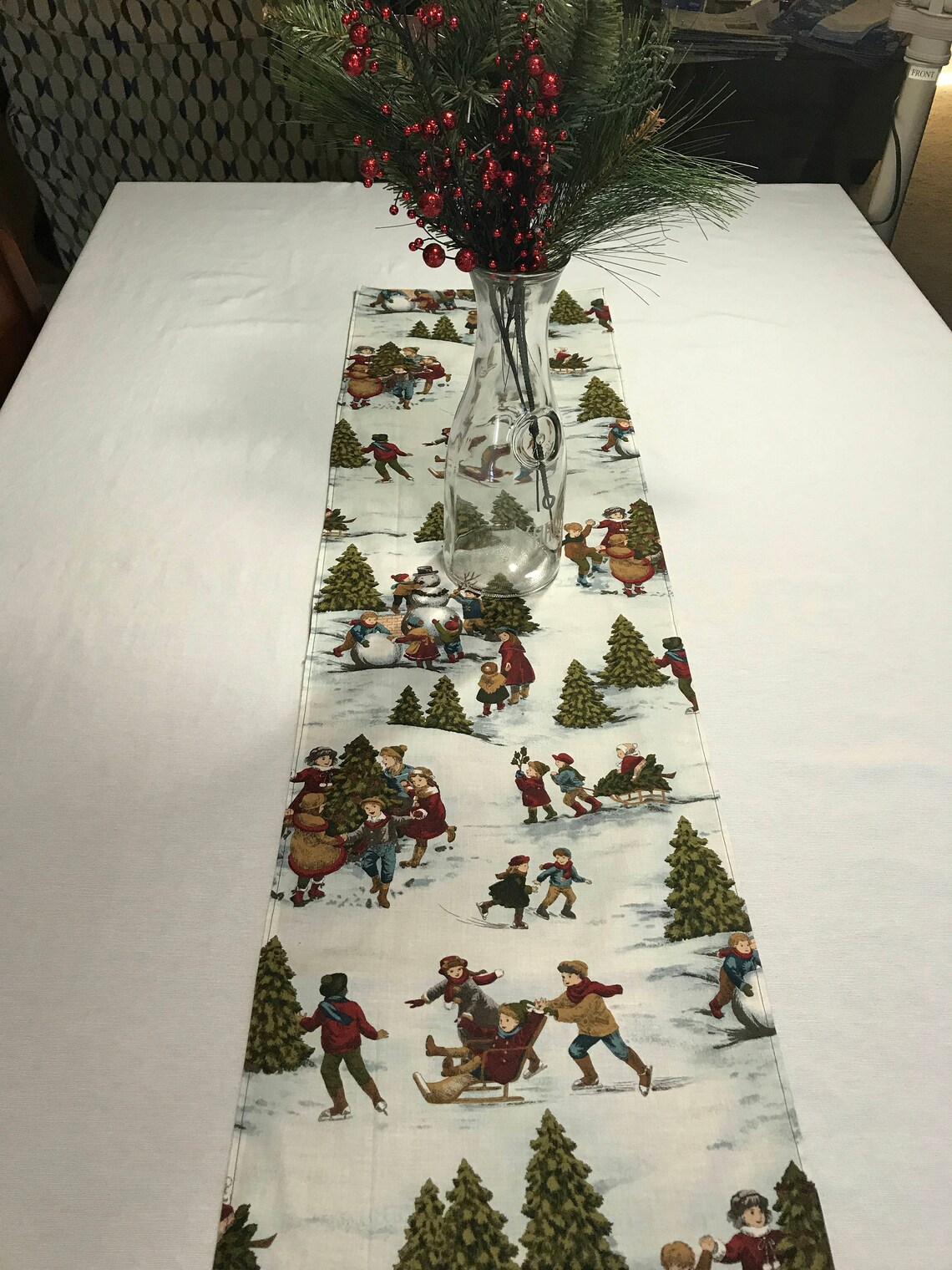 Holiday Table Runner, Holiday Table Decor, Holiday Table Topper ...