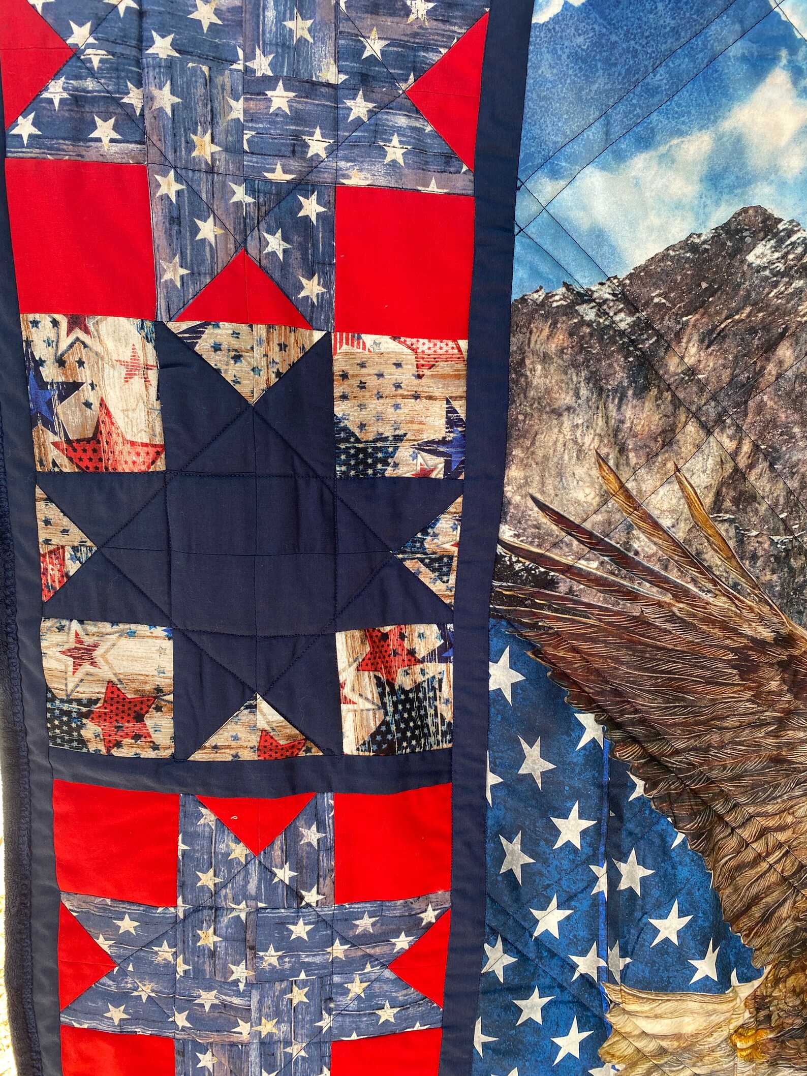 Patriotic Quilt Patriotic Throw Lap Quilt Sofa Throw Gift | Etsy