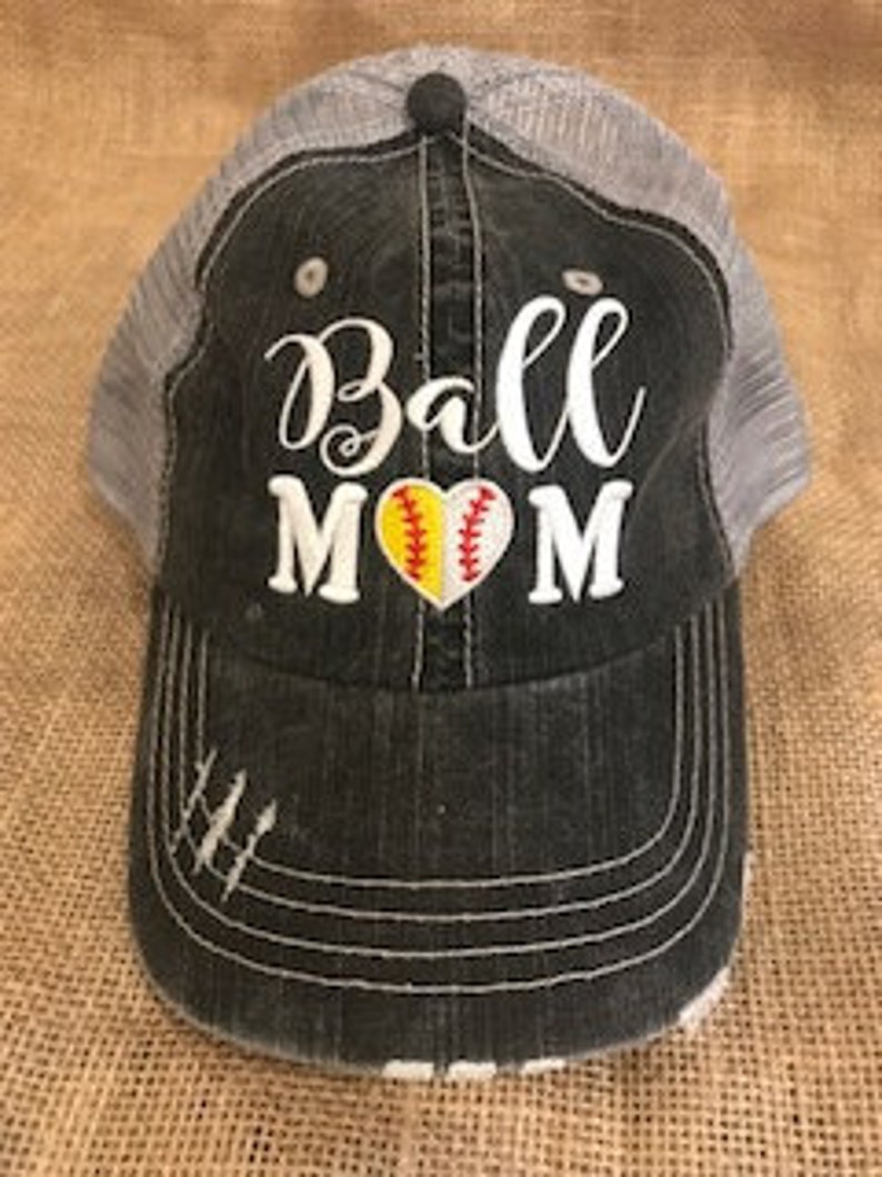 Ball Mom Caps-embroidered Softball/baseball Split - Etsy