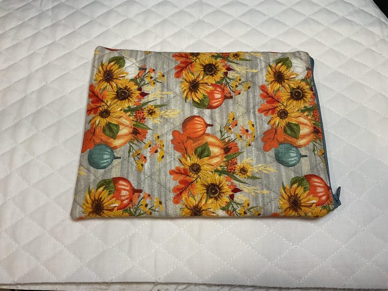 Quilted Padded Kindle Sleeve – Handmade Fabric Cover, Protective Zipper ...