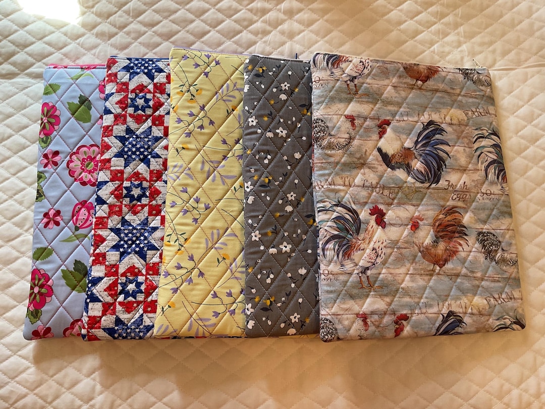 Quilted Tablet or Book Sleeves – Handmade Fabric Covers - Etsy