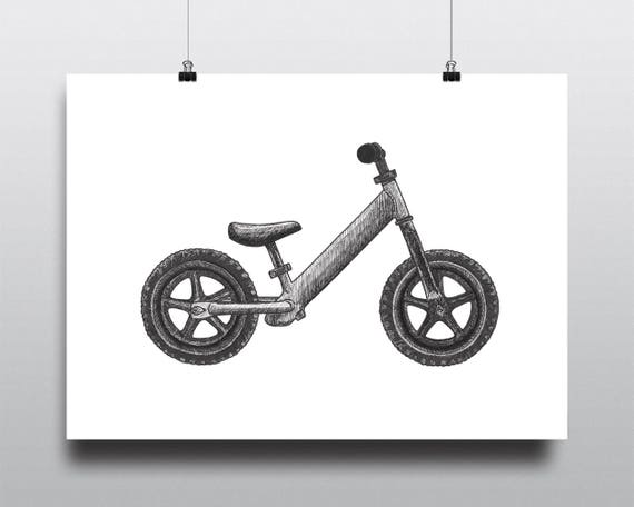 Balance Bike Art Print Bike Art Print Bicycle Wall Art | Etsy