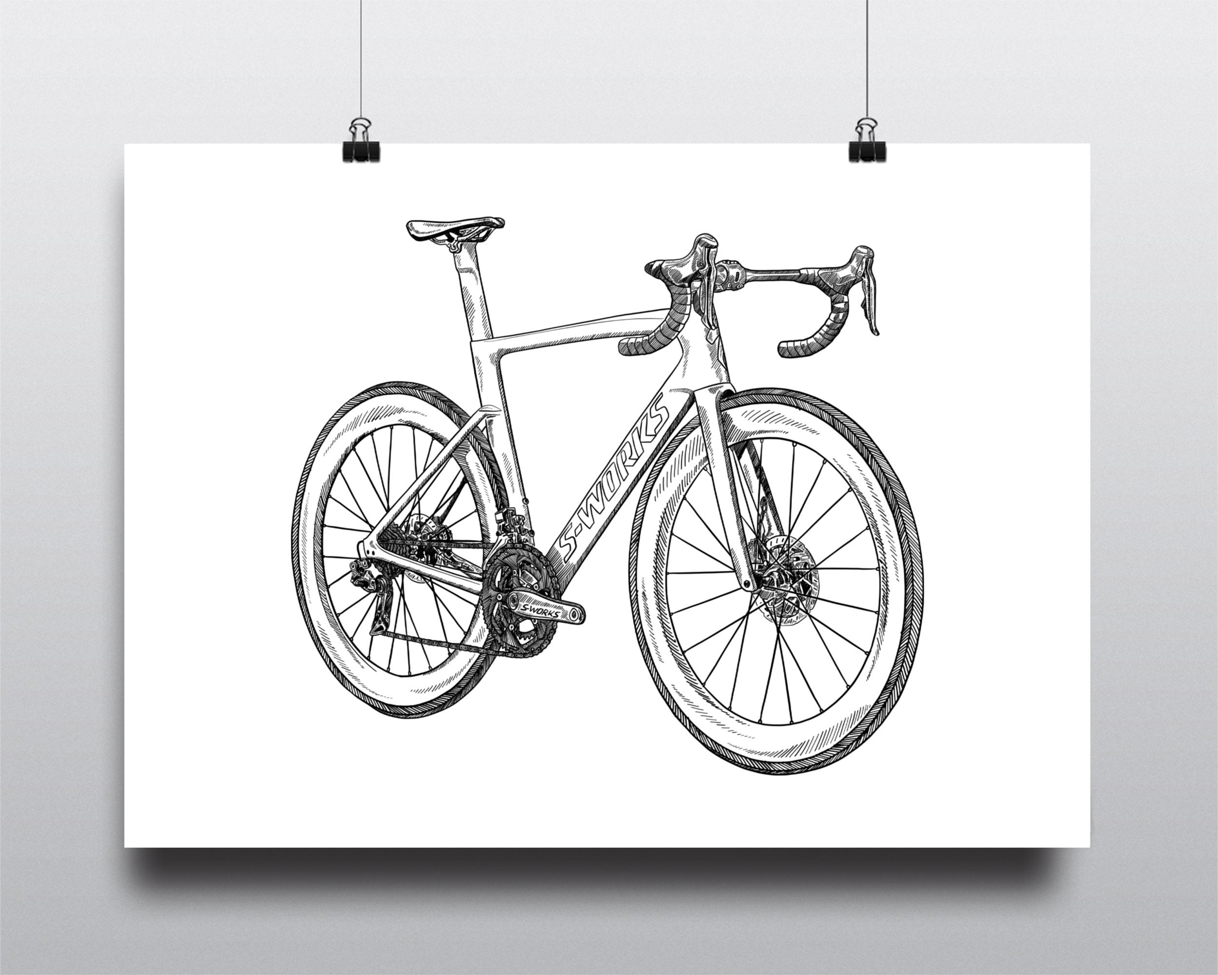 Vintage Road Bike Drawing