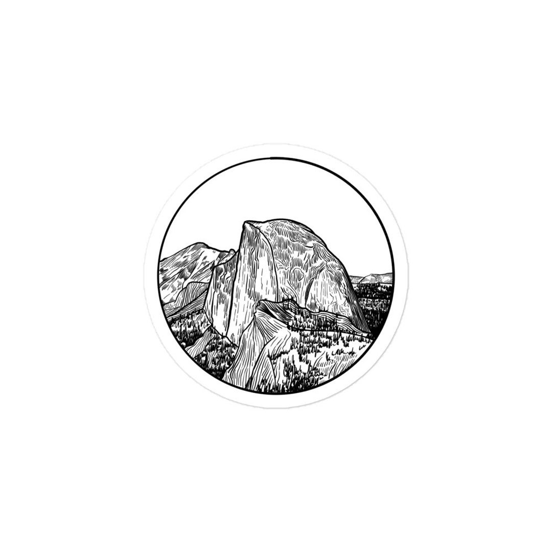 Half Dome Centered White Background Sticker - Etsy