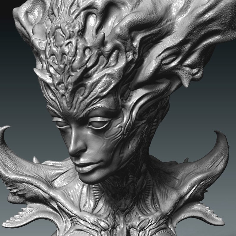 Alien Empress Sculpture STL File for 3D Printing - Etsy