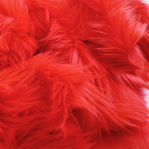 Eden BURGUNDY Shaggy Long Pile Soft Faux Fur Fabric for | Etsy