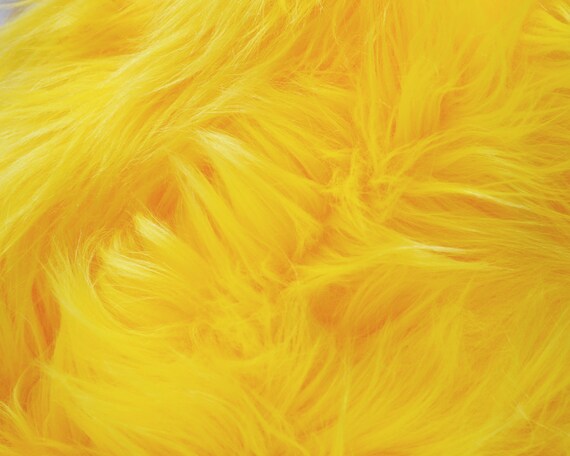 Yellow Fur Fabric in Craft Squares Yellow Faux Fur Yellow | Etsy