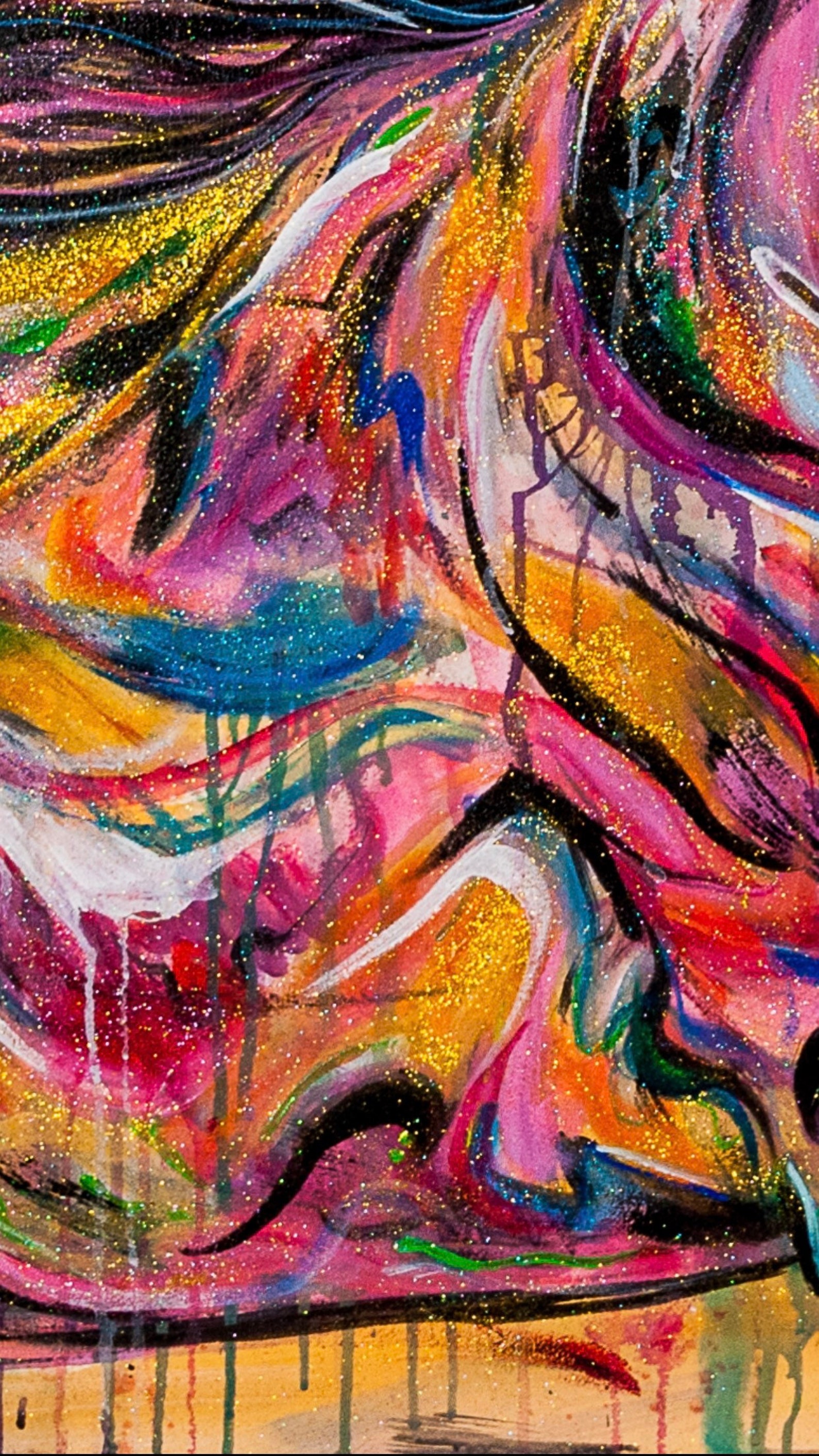 40x40 magical Mustang Wild Horse Painting on Canvas - Etsy