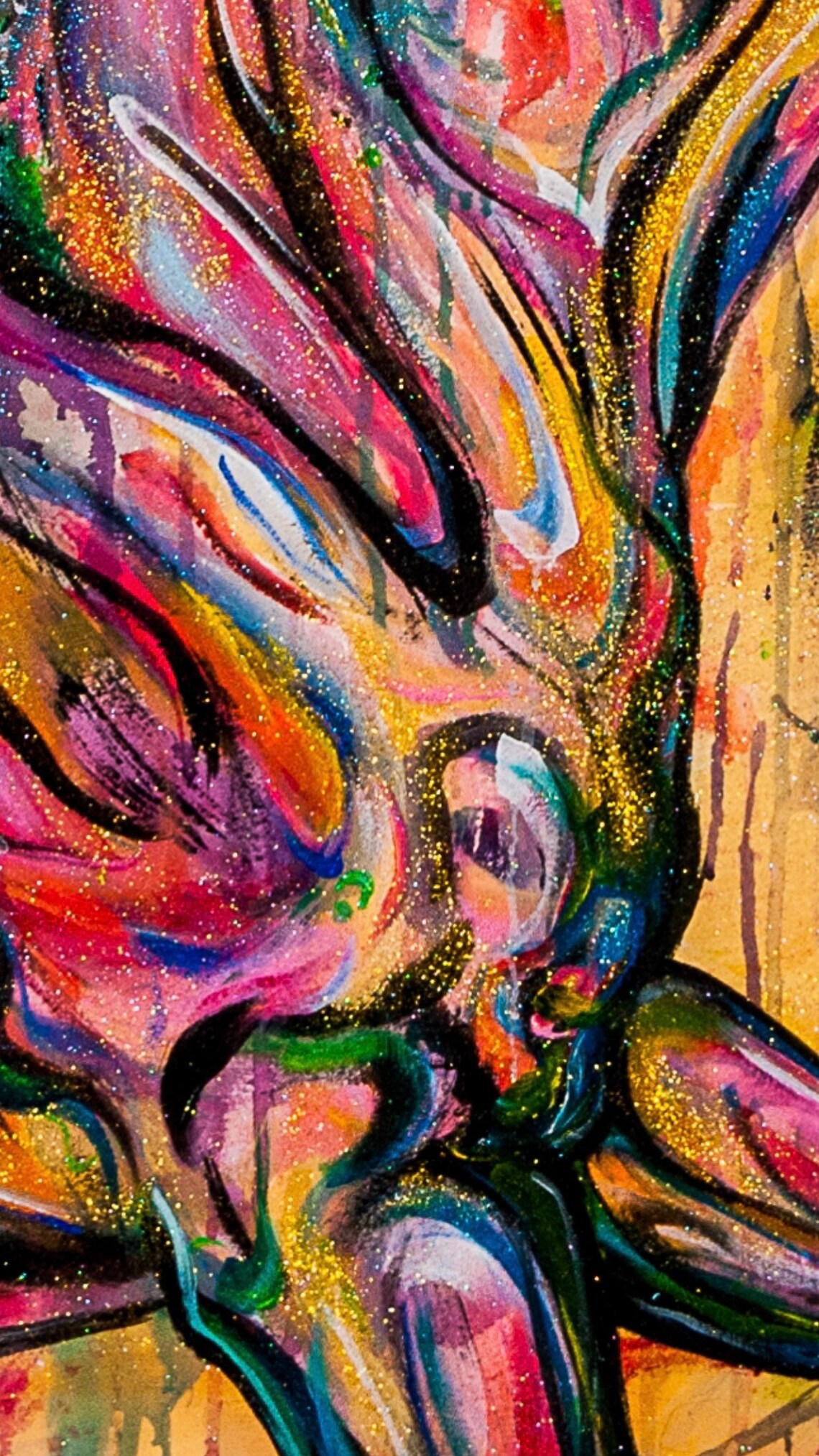 40x40 magical Mustang Wild Horse Painting on Canvas - Etsy