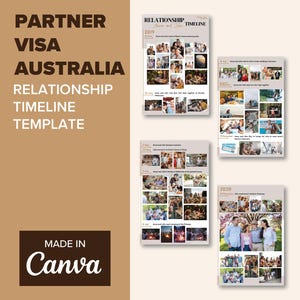 Partner Visa Australia Template - Relationship Timeline (canva Template ...