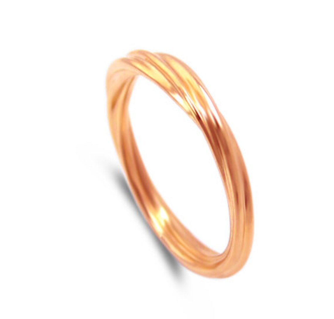 14k Rose Gold Rope Ring Rose Gold Twist Ring Twisted Wedding - Etsy