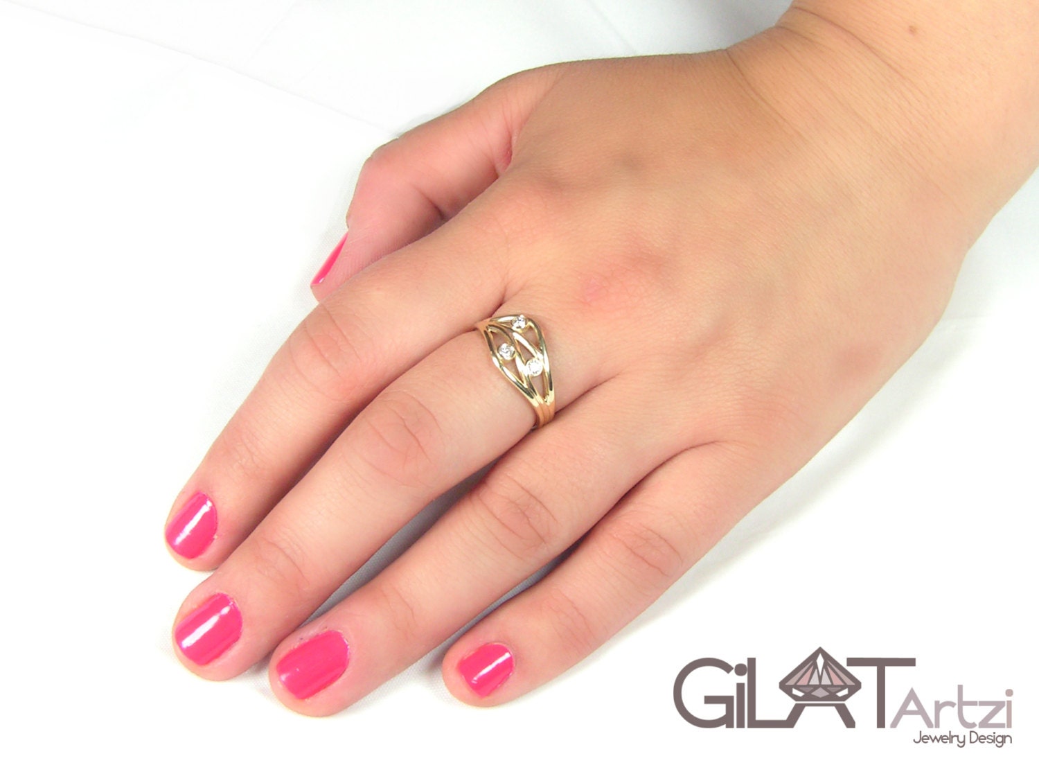 Diamond Engagement Ringdiamond Ringpast Present Future Ring - Etsy